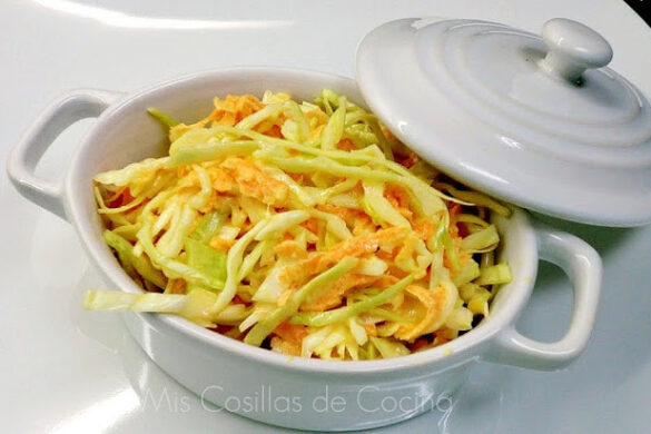 Ensalada con palmitos pavo piña y queso - Mis Cosillas de Cocina