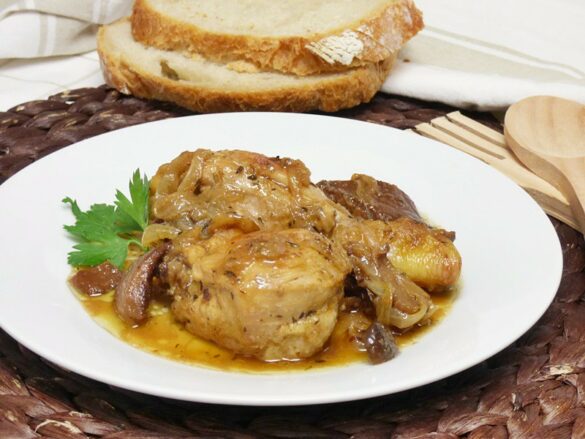 Pollo rustido con setas (Níscalos) - Mis Cosillas de Cocina