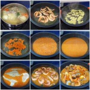 Rodaballo al cava con langostinos y almejas - Mis Cosillas de Cocina